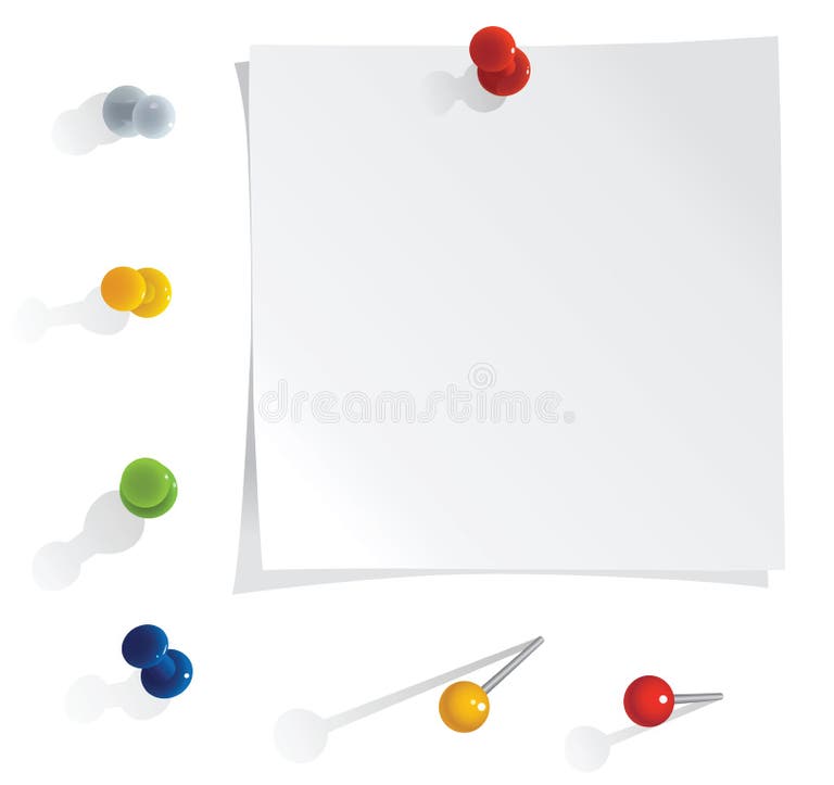 Vector Reminder with Pins Set Stock Vector - Illustration of document ...