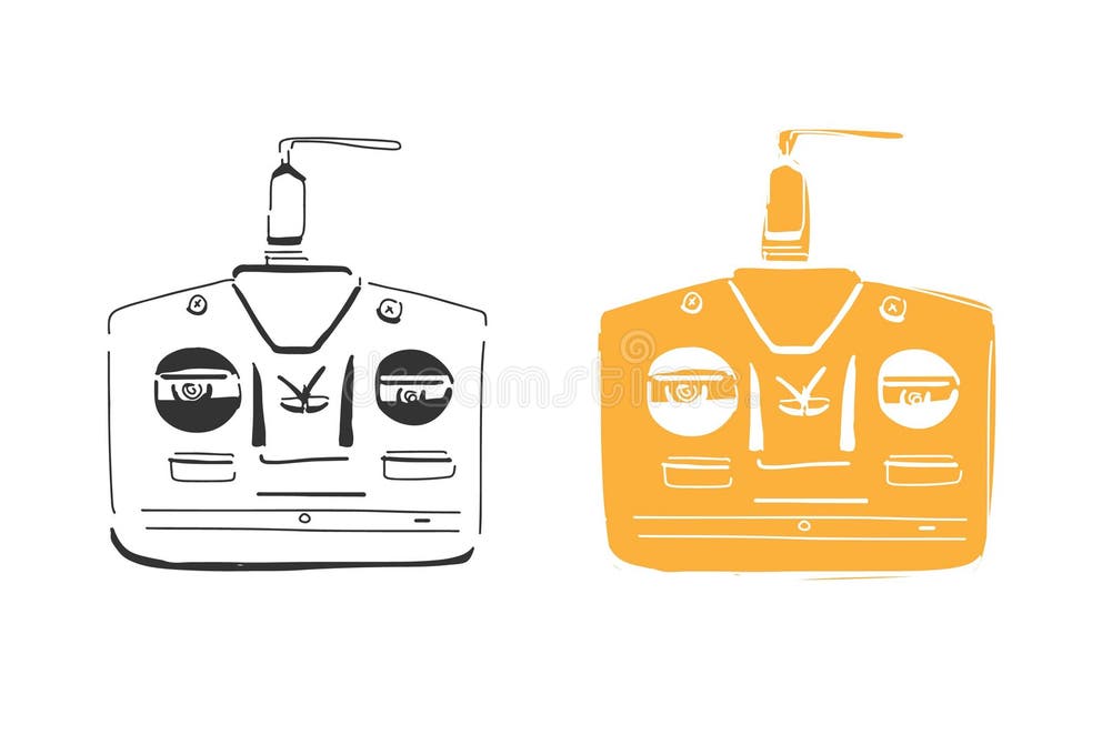 Vector Remote for Rc Racing. Hand Drawn Illustration. Stock Vector ...