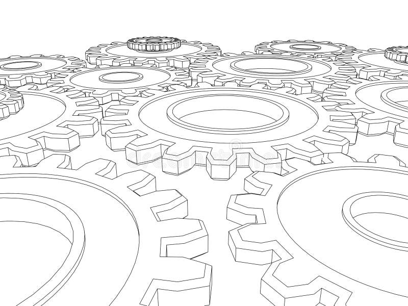 Azure Cogs Template stock illustration. Illustration of cool - 6726113