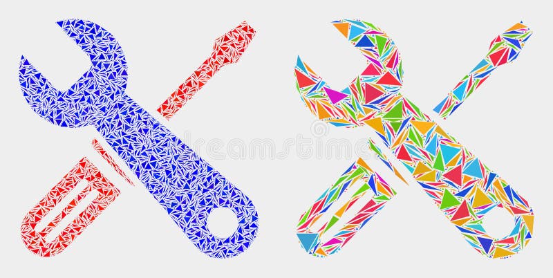 Vector Repair Tools Mosaic Icon of Triangle Items Stock Vector ...