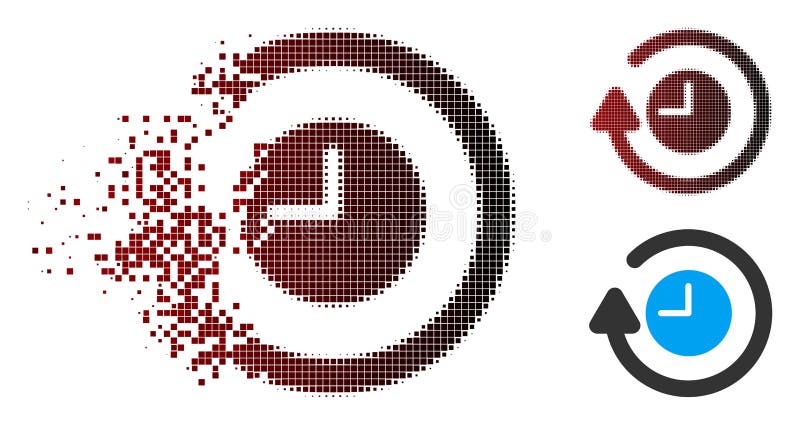 Decomposed Pixel Halftone Repeat Clock Icon Stock Vector - Illustration ...