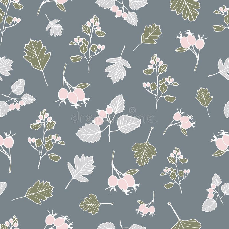 Vector Repeat Pattern with Plants with Berries Stock Vector ...