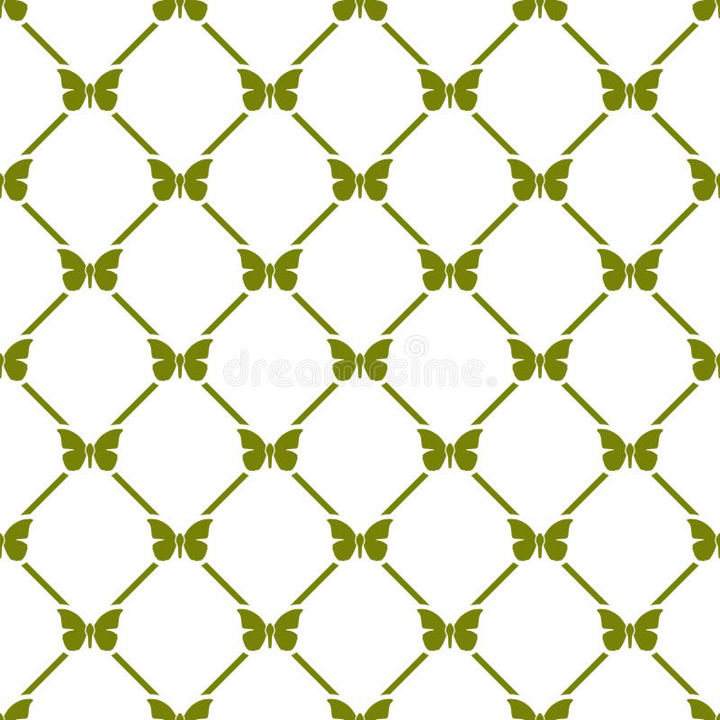 Vector Repeat Seamless Geometric Pattern with Butterflies. White ...