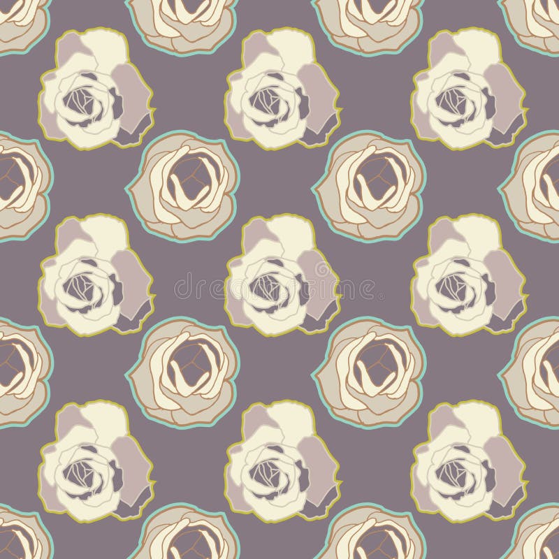 Vector Repeat Seamless Pattern with Roses Stock Illustration ...
