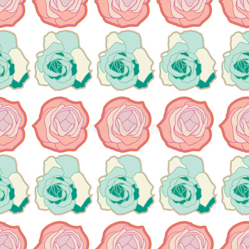 Vector Repeat Seamless Pattern with Roses Stock Illustration ...