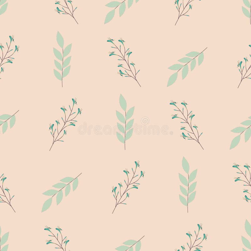 Vector Repeat Seamless Pattern with Small Flowers and Leaves Stock ...