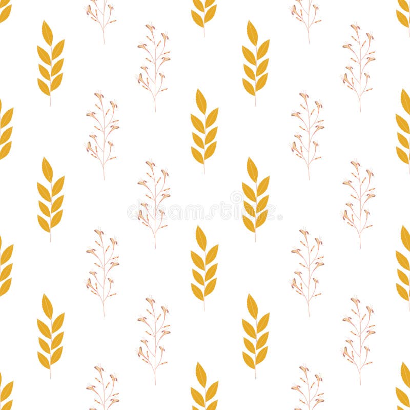 Vector Repeat Seamless Pattern with Small Flowers and Leaves Stock ...