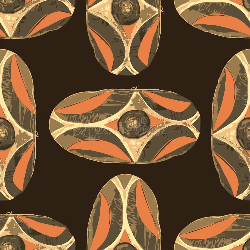 Vector Repeated Seamless Pattern of Vintage Shields Stock Vector ...