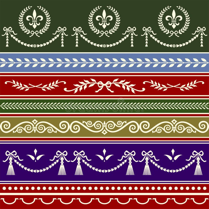 Vector Repeating Classic Borders Stock Vector - Illustration of simple ...