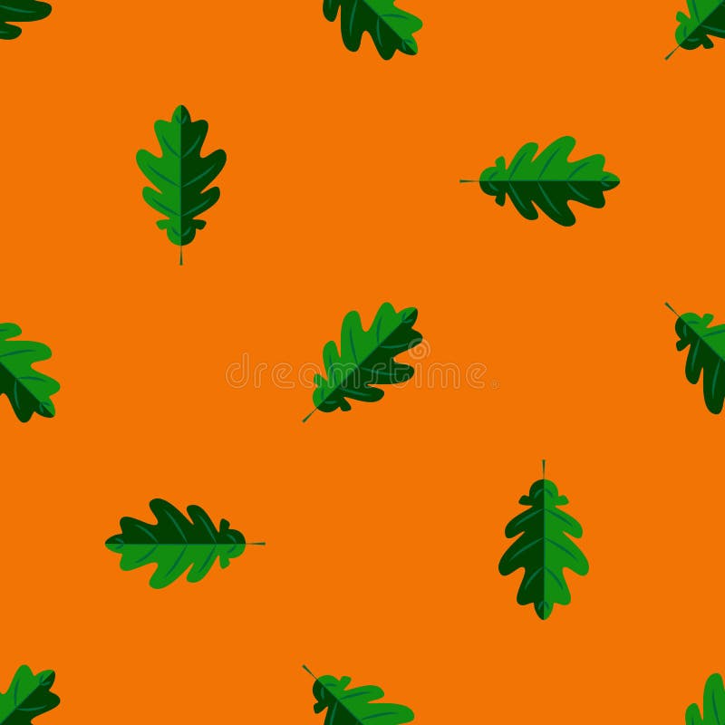 Vector Repeating Seamless Pattern with Green Oak Leaves Stock Illustration - Illustration of ...