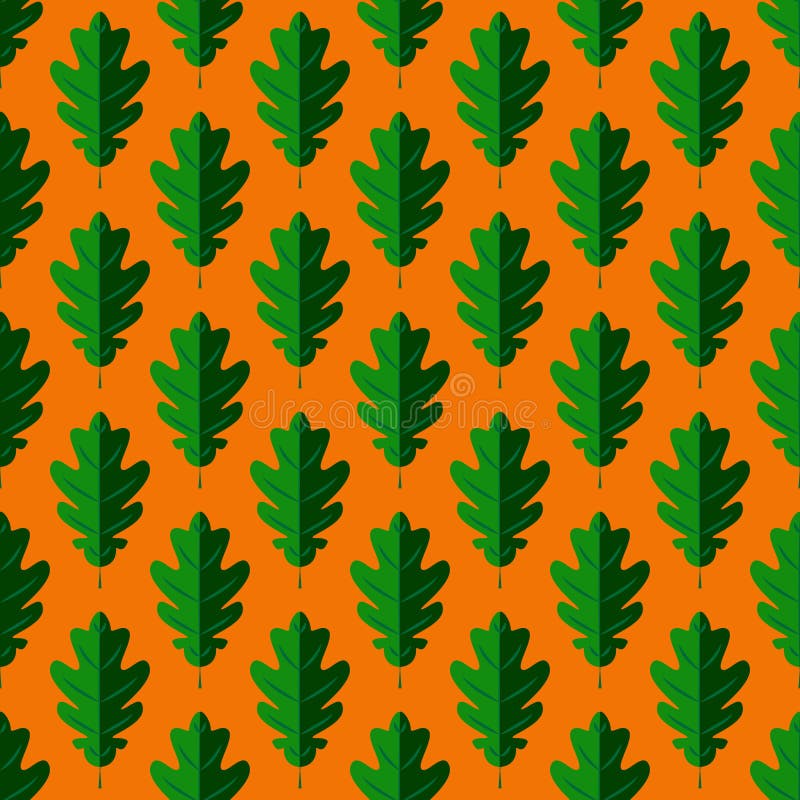 Vector Repeating Seamless Pattern with Oak Leaves on Bright Background ...