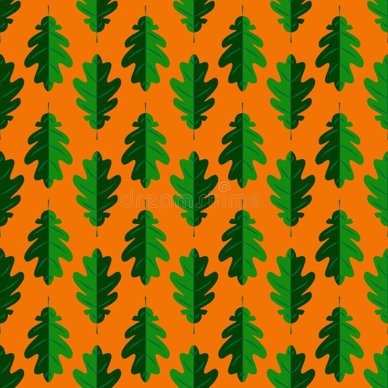 Vector Repeating Seamless Pattern with Oak Leaves on Bright Background ...