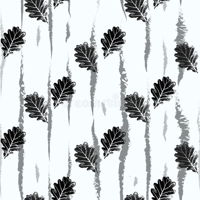 Vector Repeating Seamless Pattern with Oak Leaves Stock Illustration ...