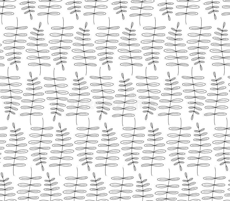 Vector Repeating Texture with Branches. Seamless Pattern with Hand ...