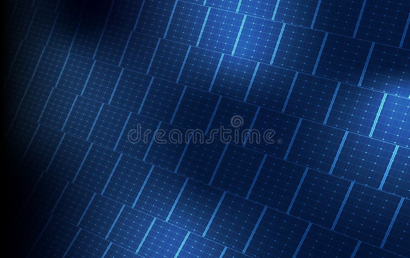 Vector. Repetitive Walls of Solar Cell Panels Make Perspective ...