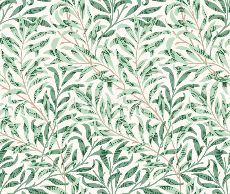 William Morris Willow Bough Seamless Pattern – Vintage Botanical Seamless Vector Design Stock ...