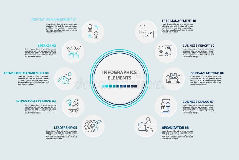 Infographic Reputation Management Template. Icons in Different Colors ...
