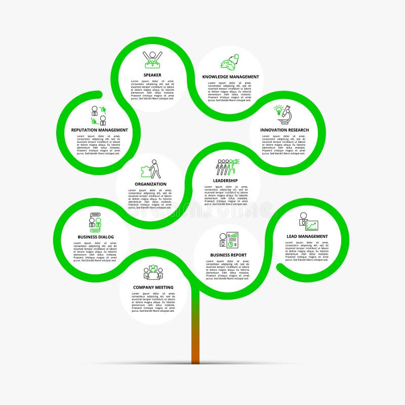Infographic Reputation Management Template. Icons in Different Colors ...