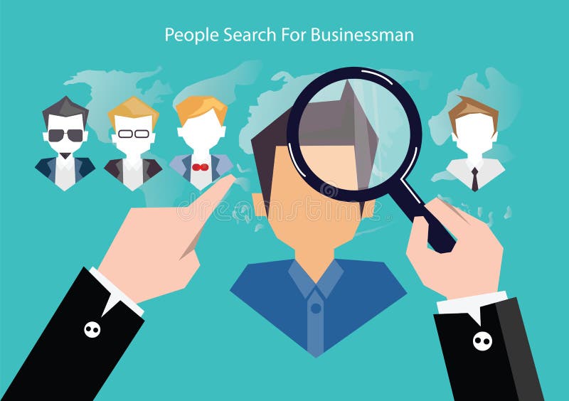 Vector Research People for Business Teams Worker with Vector World Map ...