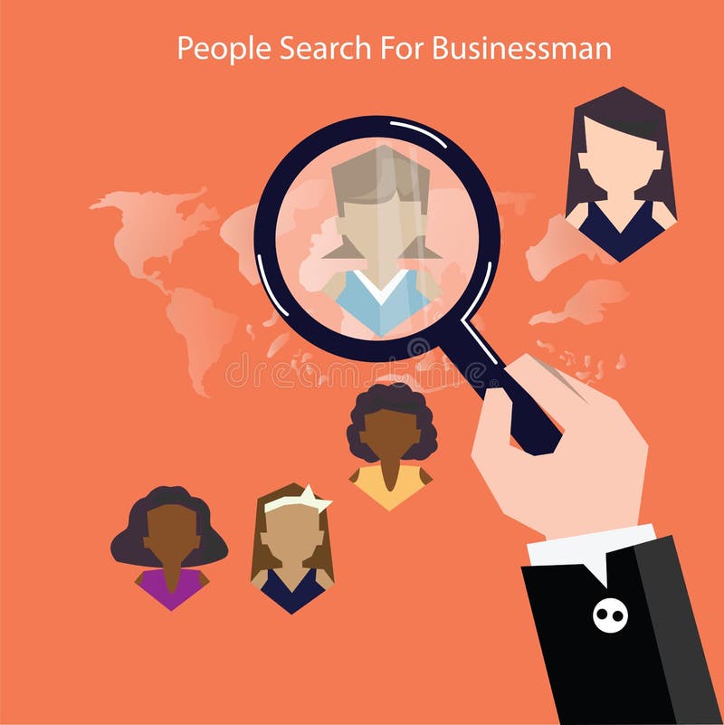 Vector Research People for Business Teams Worker with Vector World Map ...