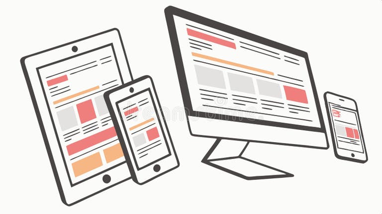 Responsive Design Mockup, Device Screen Templates Vector Design ...