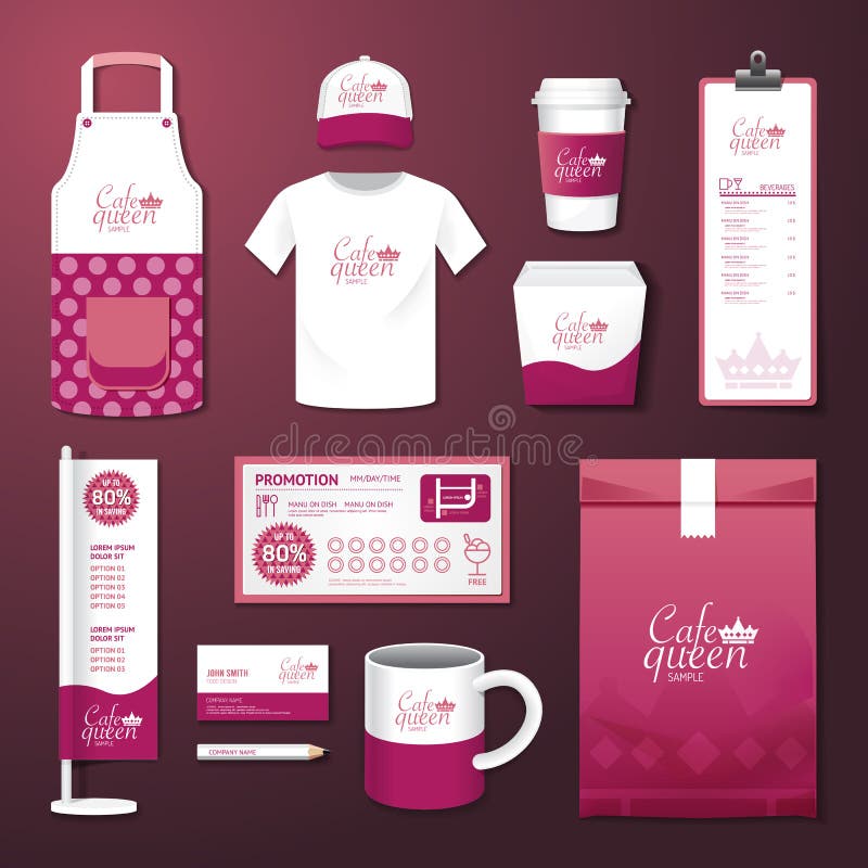 Vector Restaurant Cafe Set Flyer, Menu, Package, T-shirt, Cap, Uniform ...