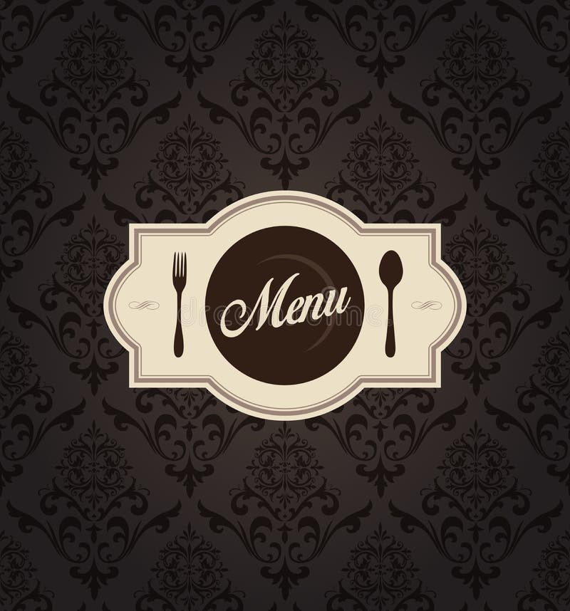 Vector Restaurant Menu Label with Background Stock Vector ...