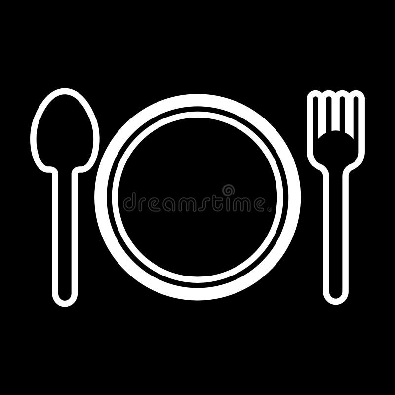 Vector Restaurant Symbol. Isolated on Black Stock Vector - Illustration ...