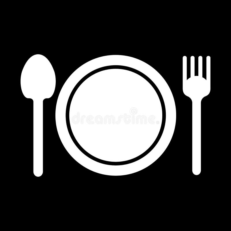 Vector Restaurant Symbol. Isolated on Black Stock Vector - Illustration ...