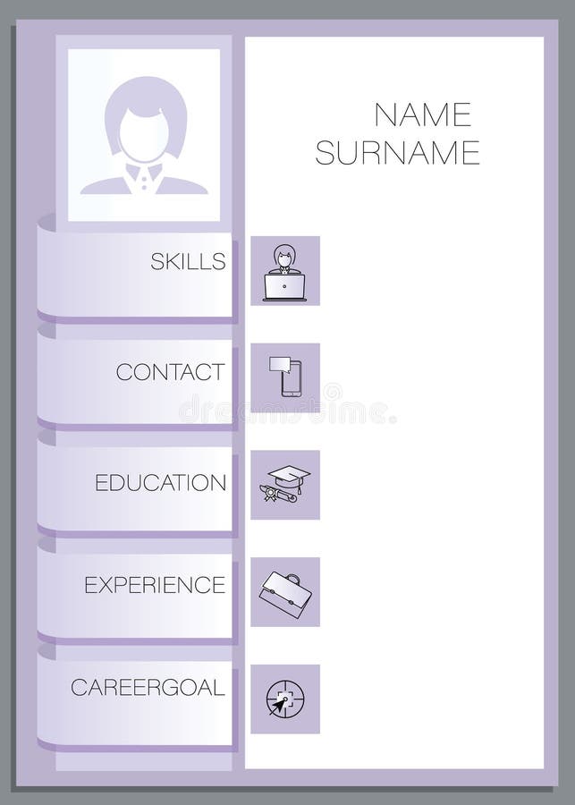 Vector Resume Template. Design Creative, Professional Summary Stock ...