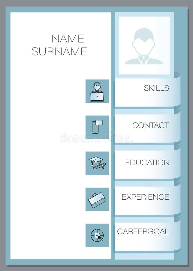 Vector Resume Template. Design Creative, Professional Summary Stock ...
