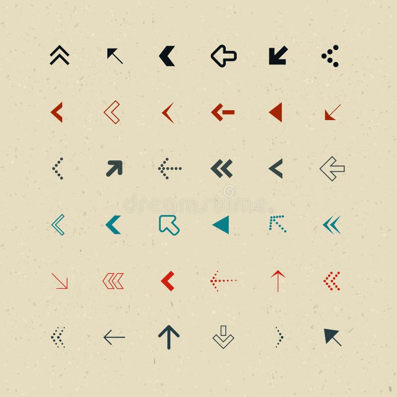 Vector Retro Arrows Set stock vector. Illustration of download - 37048617