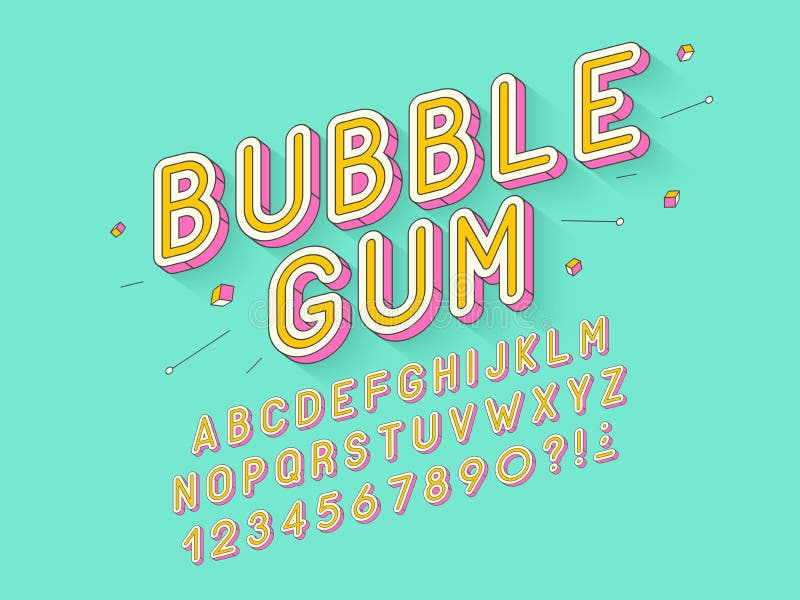 Lettering Bubble Font Isolated on Pink Background. Texture Alphabet ...