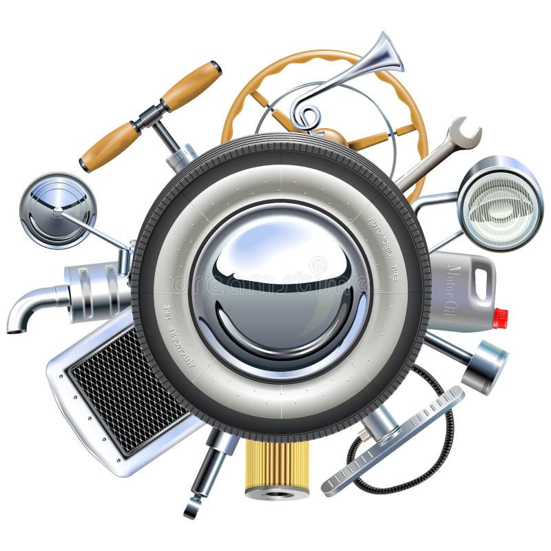 Car Spares Vector Round Stock Illustrations – 24 Car Spares Vector ...