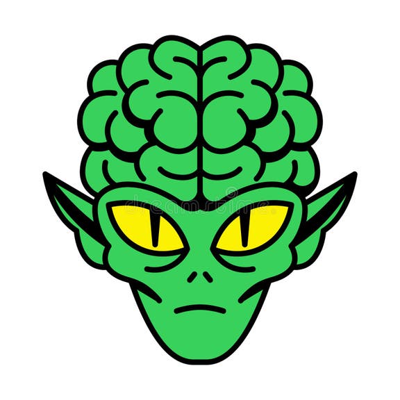 Vector Retro Cartoon Funny Alien Head Isolated Stock Vector ...