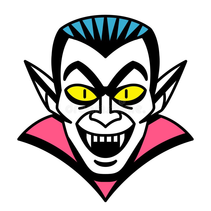 Vector Retro Cartoon Funny Vampire Head Isolated Stock Vector ...