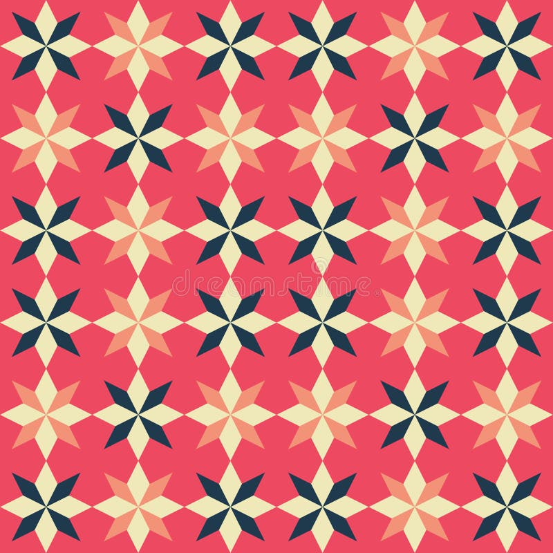 Vector Retro Coloured Patchwork Quilt Seamless Repeat Background ...