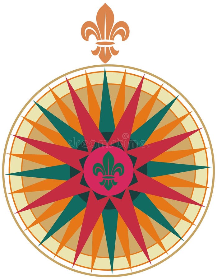 Vintage rose wind compass stock vector. Illustration of symbol - 10599104