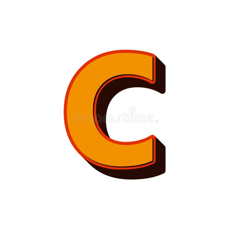 Vector Retro 3D Font with Shadow LETTER C Stock Illustration ... Vector Retro 3D Font with Shadow LETTER C Stock Illustration ...