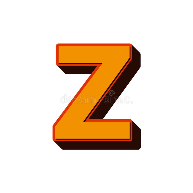 Vector Retro 3D Font with Shadow LETTER Z Stock Illustration ... Vector Retro 3D Font with Shadow LETTER Z Stock Illustration ...