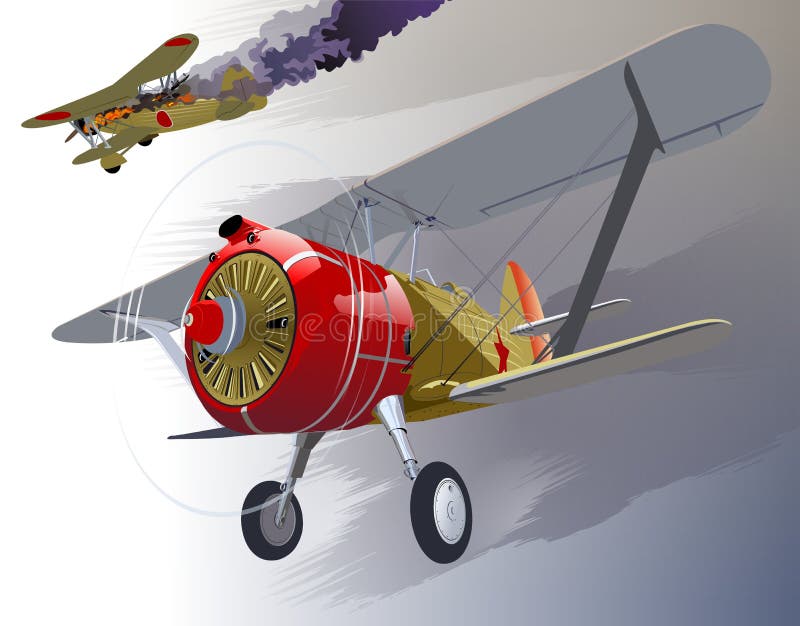 Vector Retro fighter 30-s stock vector. Illustration of drawing - 21262278