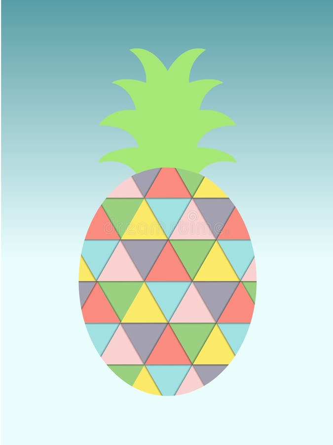 Vector Retro, Flat Design Polygon Pineapple Illustration Stock Vector ...