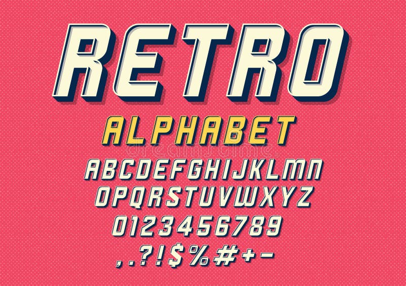 Retro font stock vector. Illustration of text, texture - 141082533