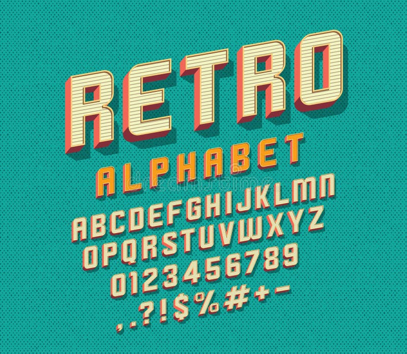 Retro font stock vector. Illustration of style, hipster - 143487140