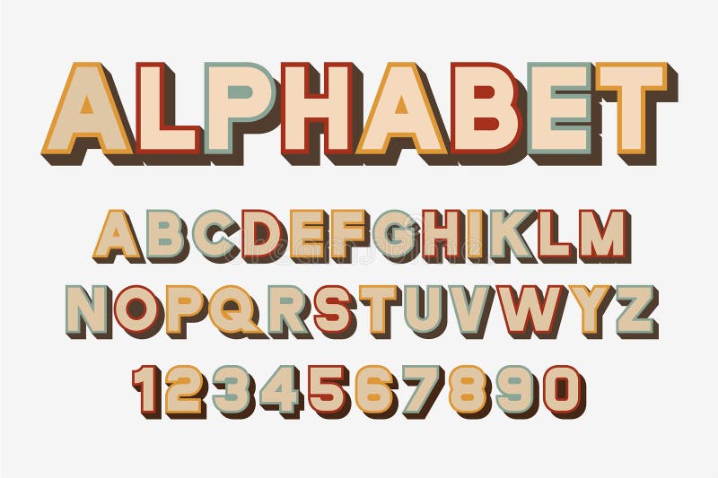 Vector of Retro Font and Alphabet Stock Vector - Illustration of ...