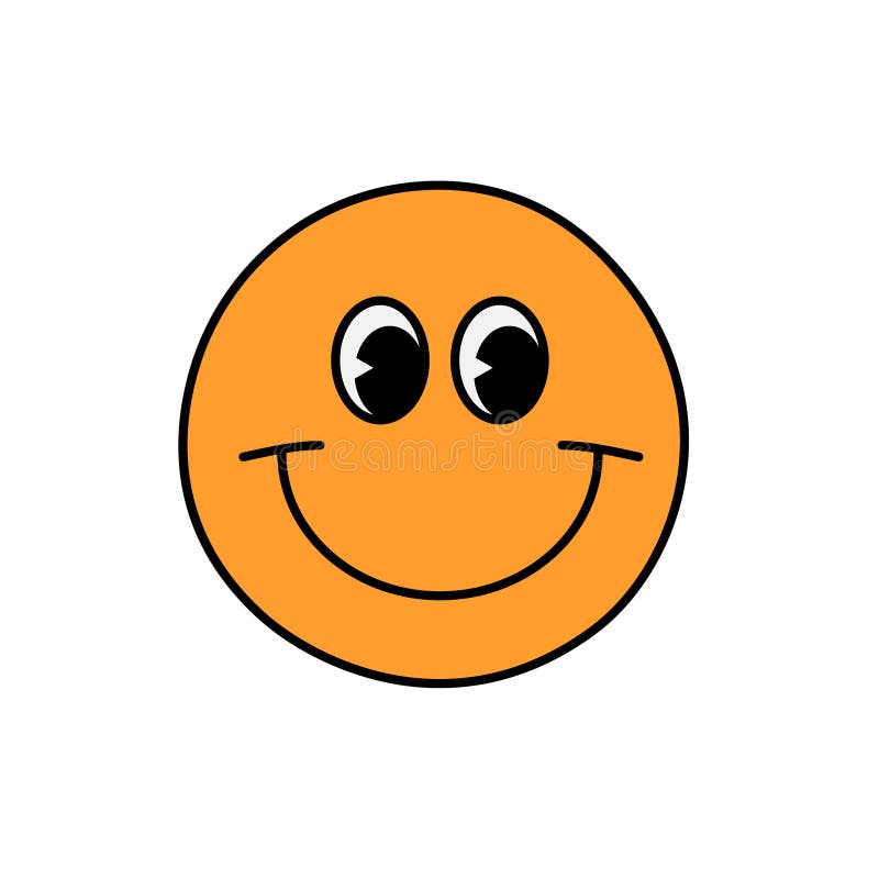 Vector Retro Groovy Face with Smile Stock Vector - Illustration of boho ...
