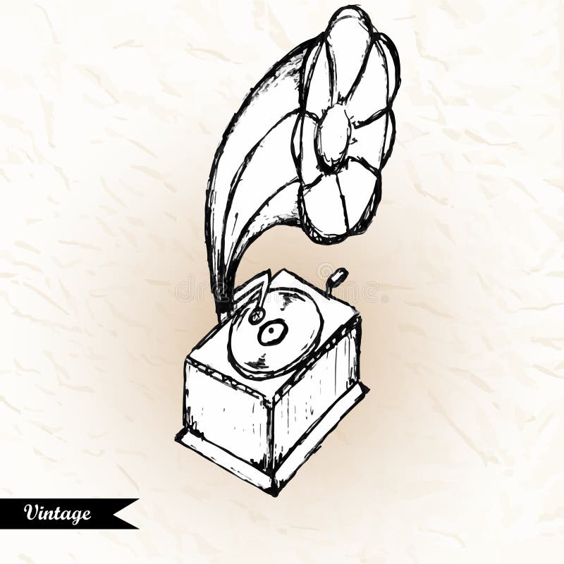 Vector Retro Hand Drawn Illustration Stock Vector - Illustration of ...