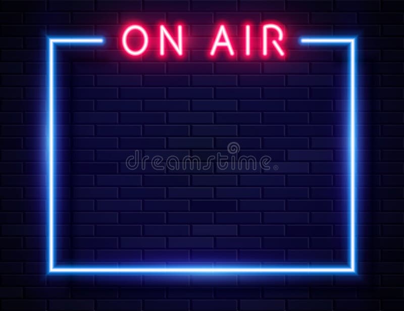 Vector Retro Neon Red Live Frame on Dark Background Stock Vector ...