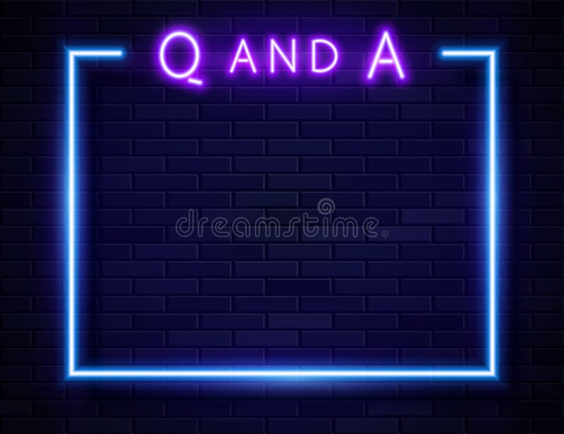Vector Retro Neon Violet Question And Answer Frame Stock Vector ...
