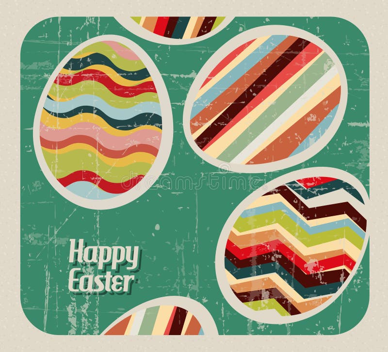 Retro Card with Easter Set stock vector. Illustration of ribbon - 29029864